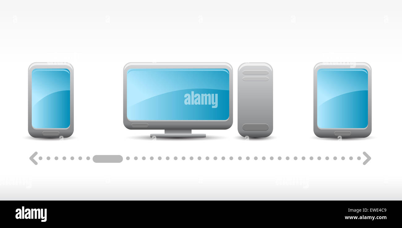 Vector set of cloud computing icons on light grey background Stock ...