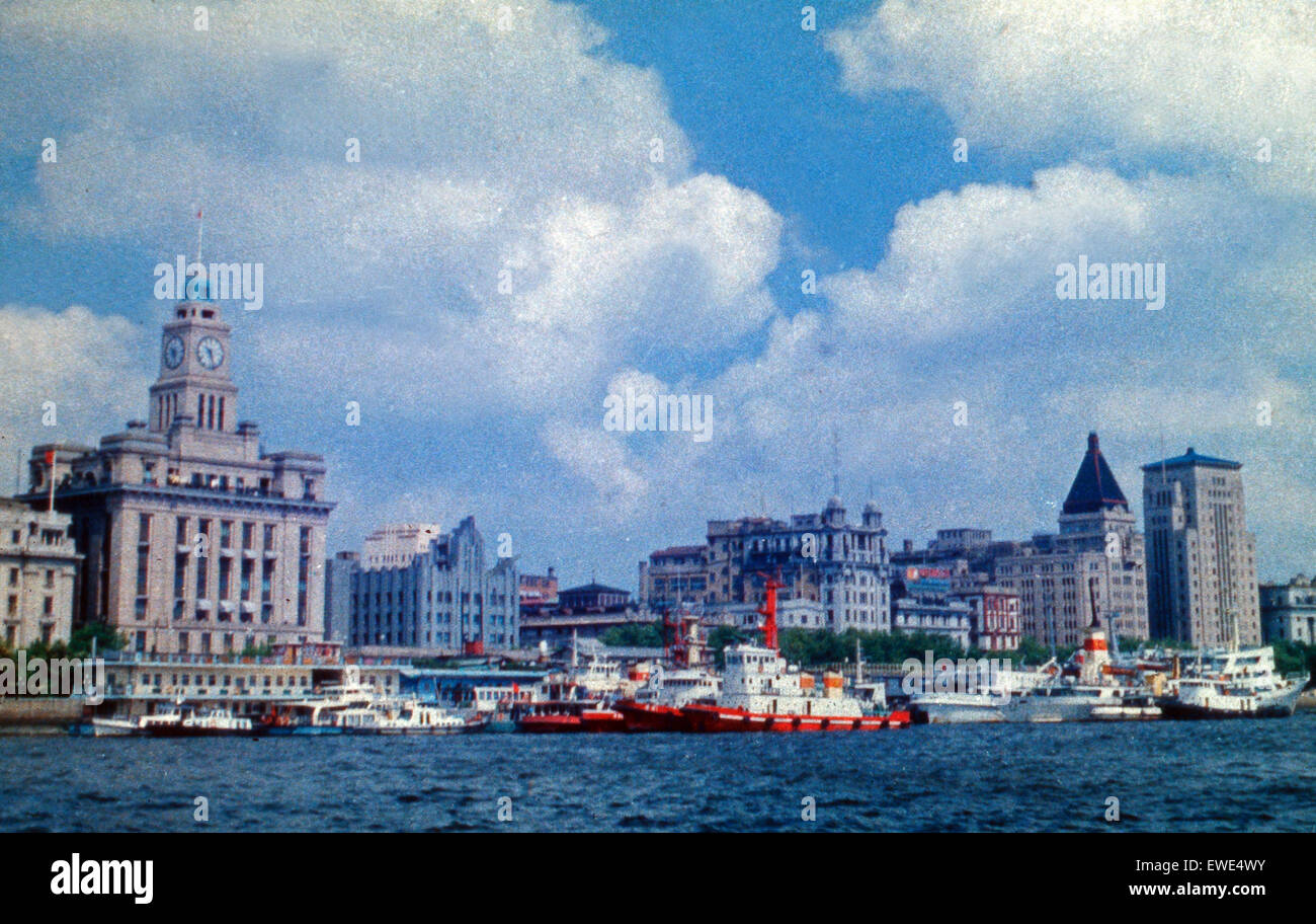 Blick nach Pudong, einem Stadtteil von Shanghai, China 1960er Jahre ...