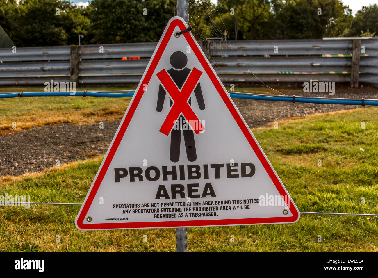 Prohibited area no entry to the racing circuit, only official marshalls ...