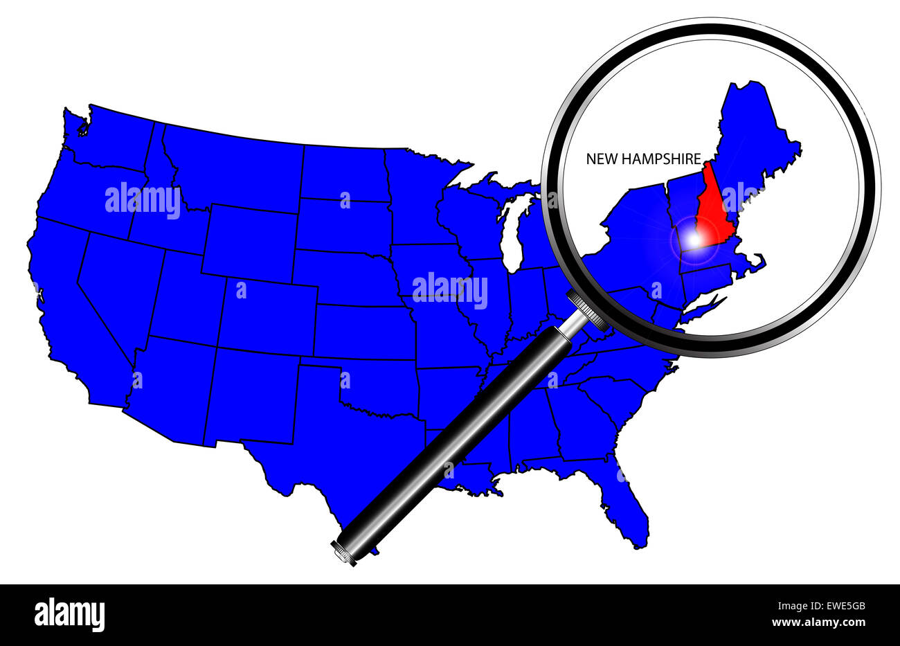 New hampshire state map hi-res stock photography and images - Alamy
