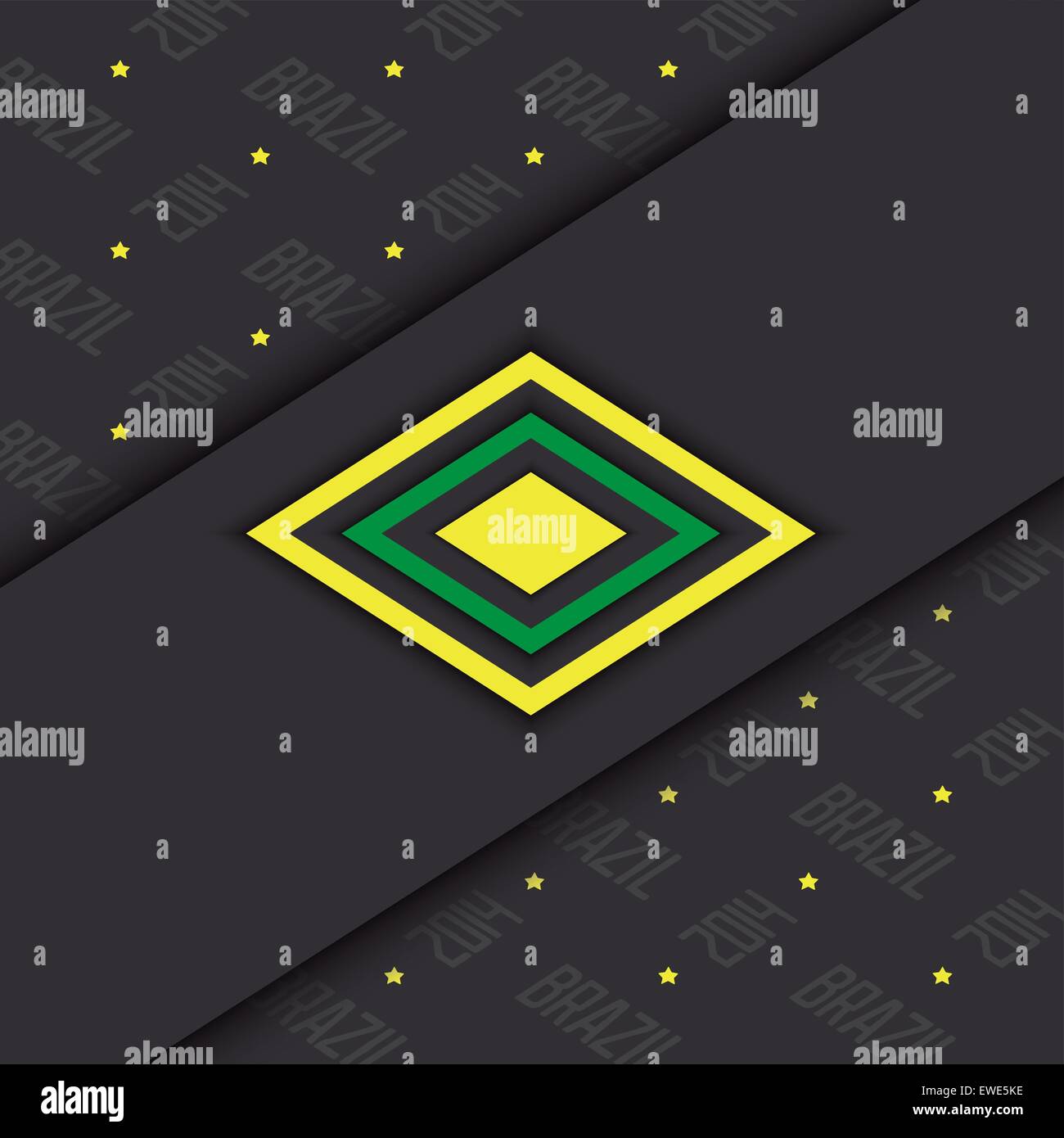 Abstract background with stylized elements of the flag of Brazil. 3D ...