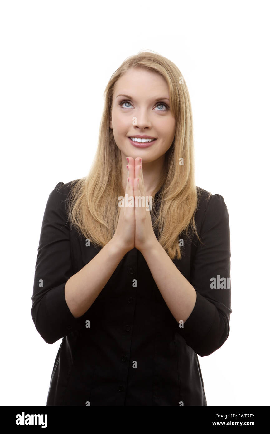Woman employee praying hi-res stock photography and images - Alamy
