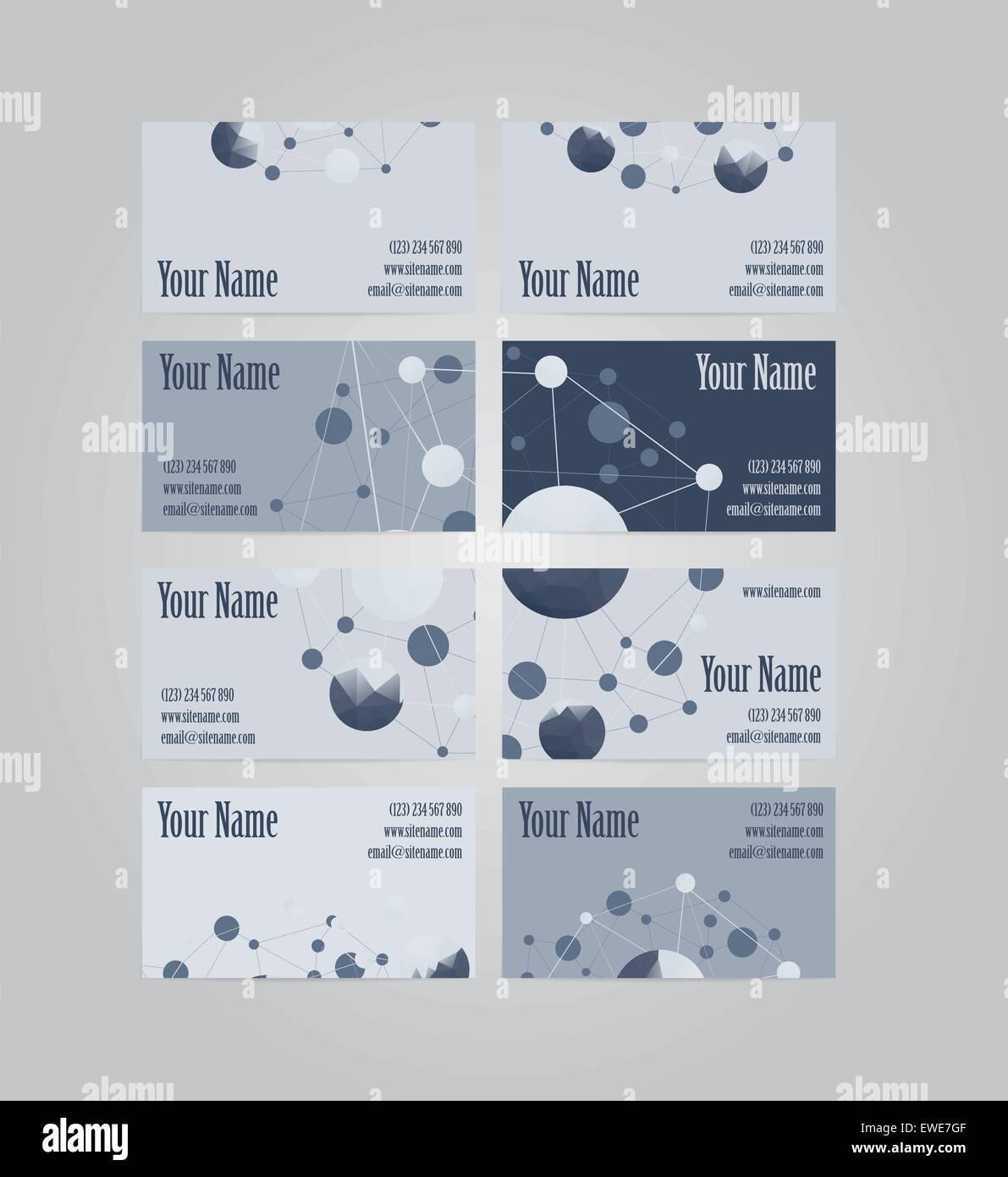 Set of eight visit cards Stock Vector Image & Art - Alamy