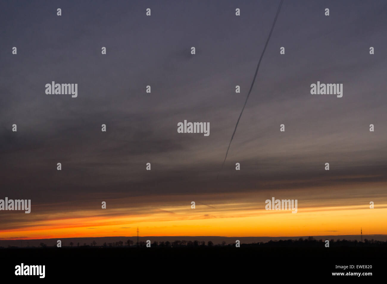 Hinte, Germany, sunset Ostfriesland Stock Photo - Alamy