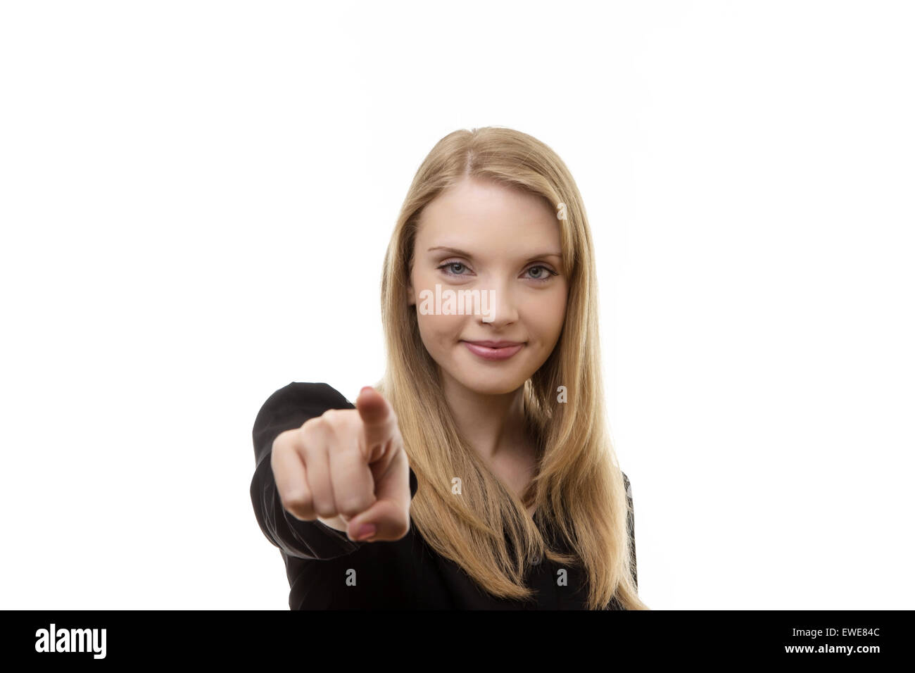 woman pointing right at the camera Stock Photo - Alamy