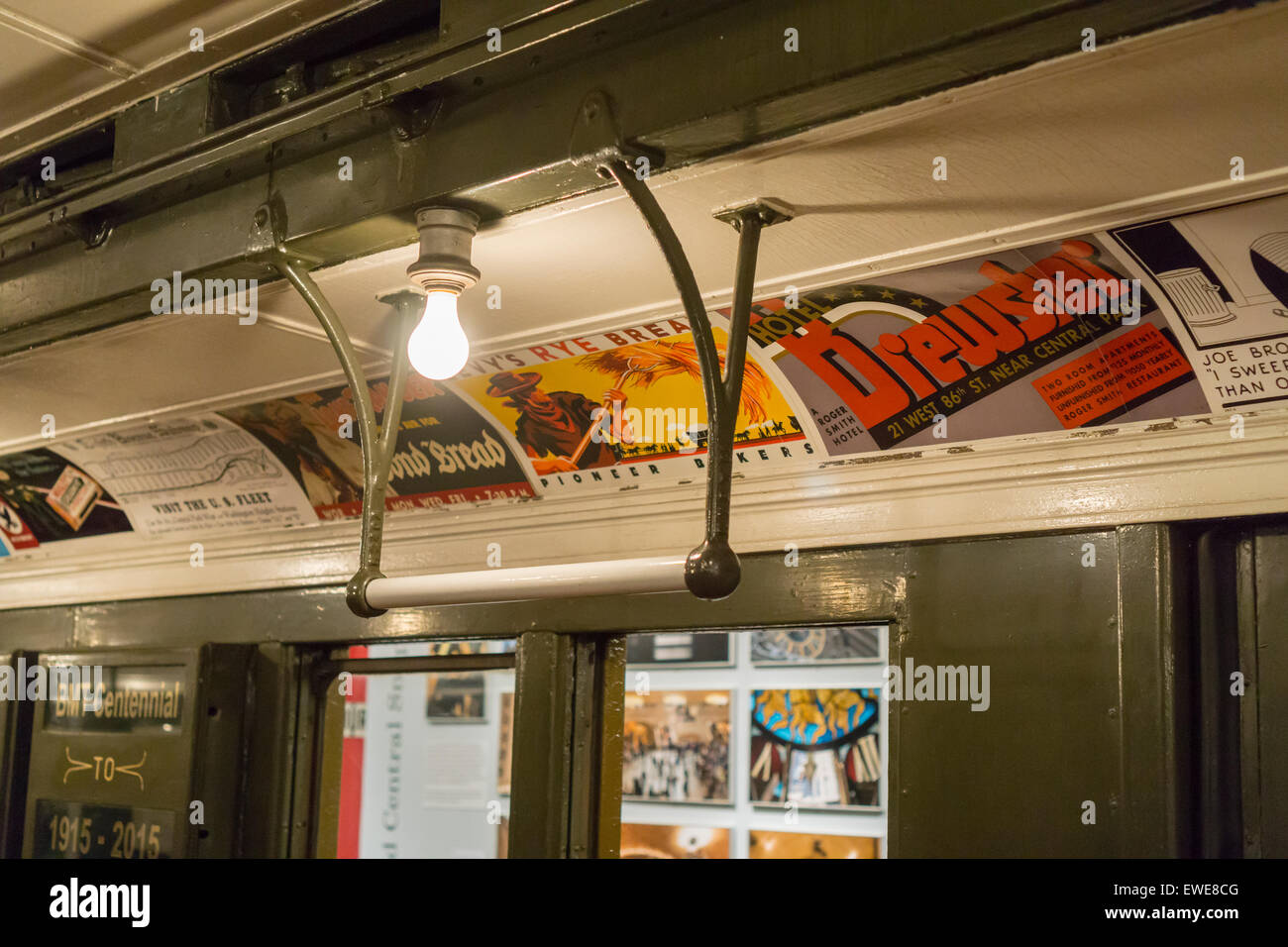 Detail of advertising on a BMT D-Type Triplex train, in use from 1927 ...