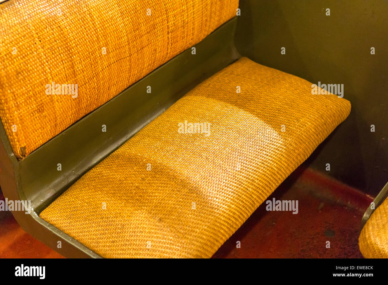 Detail of iconic rattan seats on a BMT D-Type Triplex train, in use ...