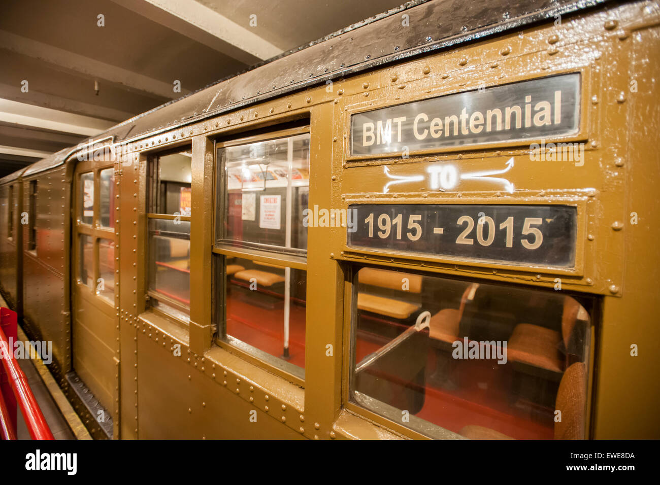 A BMT D-Type Triplex train, in use from 1927-1965, travels from the NY ...