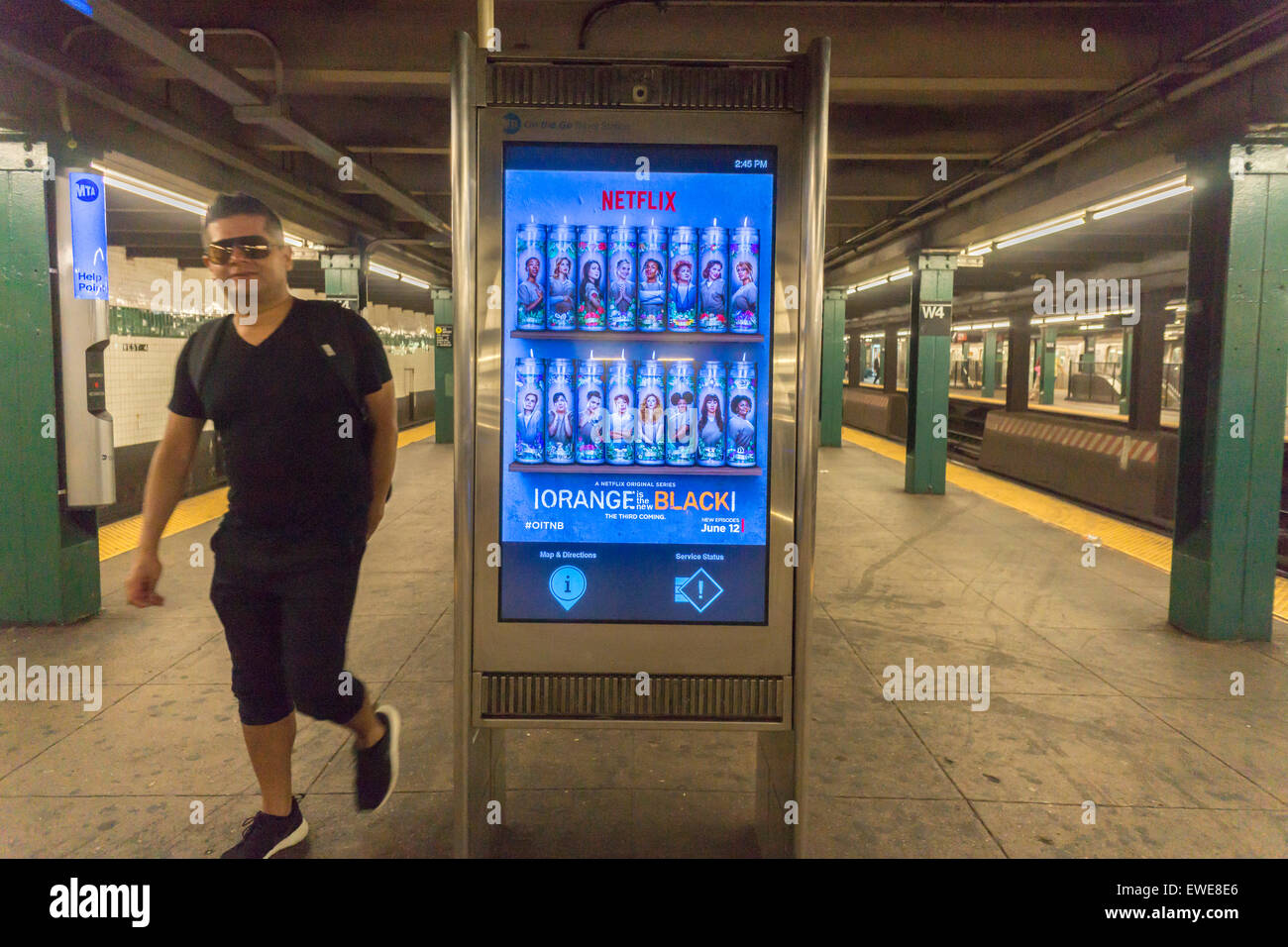 An advertisement for the Netflix hit show "Orange is the New Black" on ...