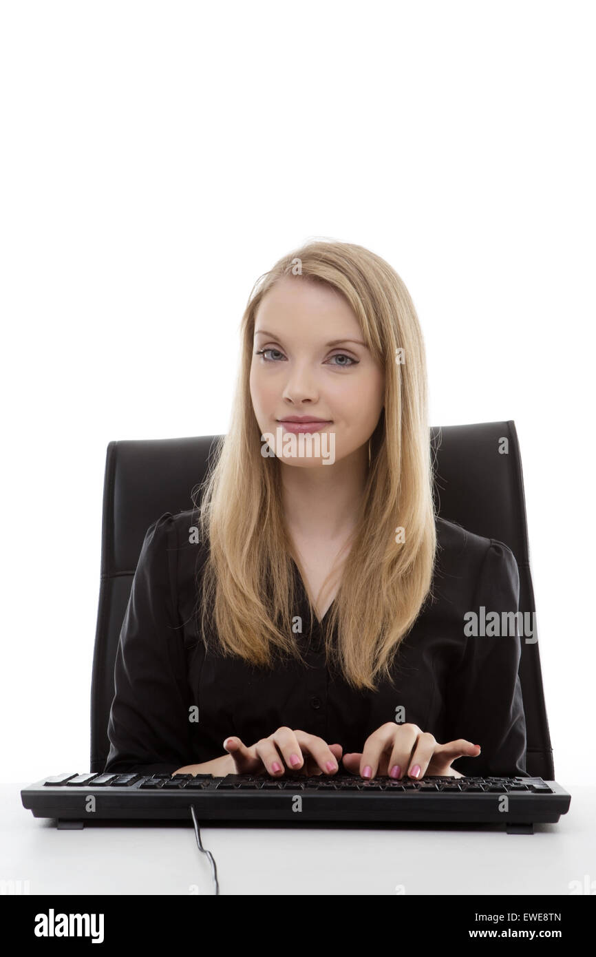 woman typing away on her keyboard hard at work Stock Photo - Alamy