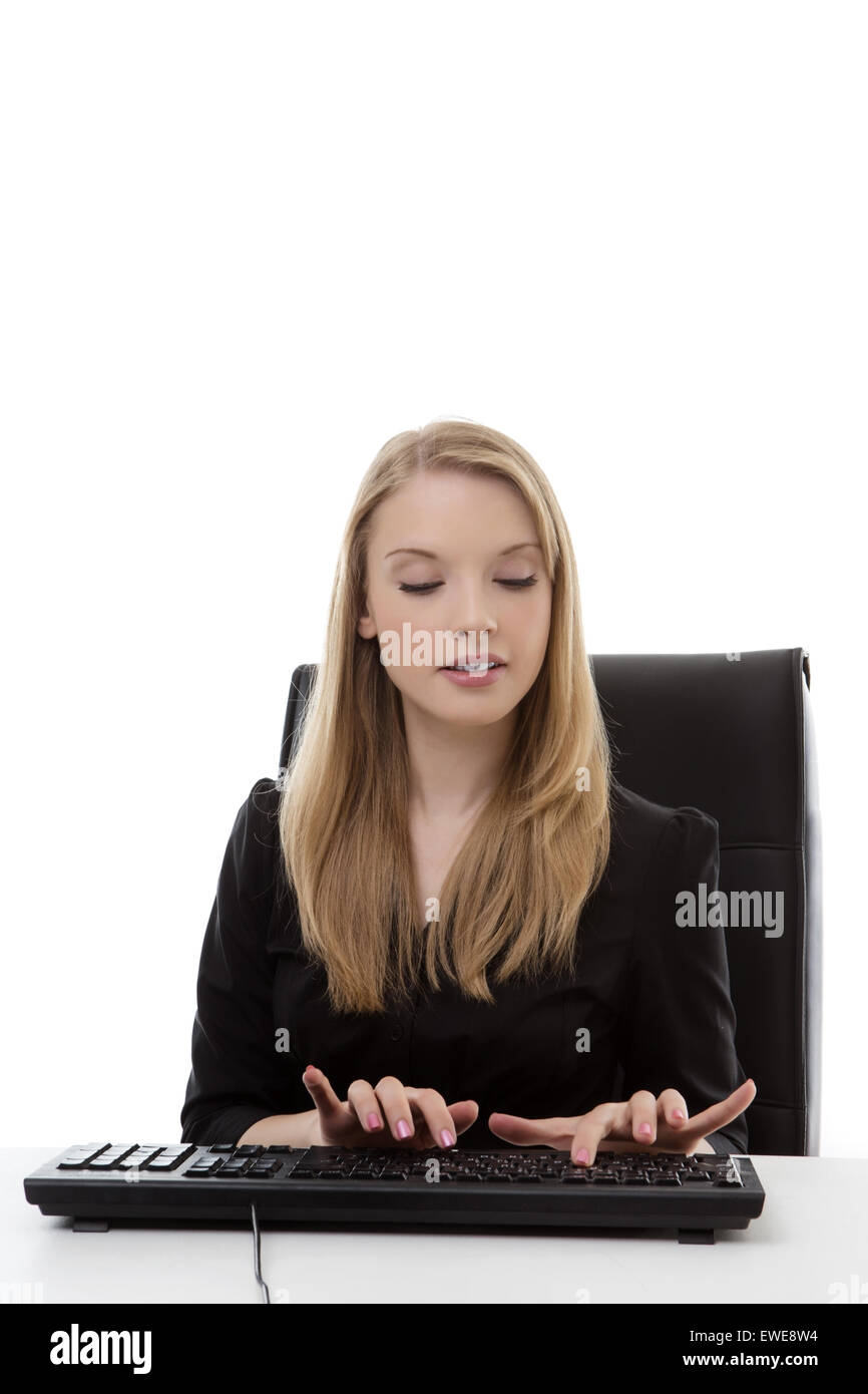 woman typing away on her keyboard hard at work Stock Photo - Alamy