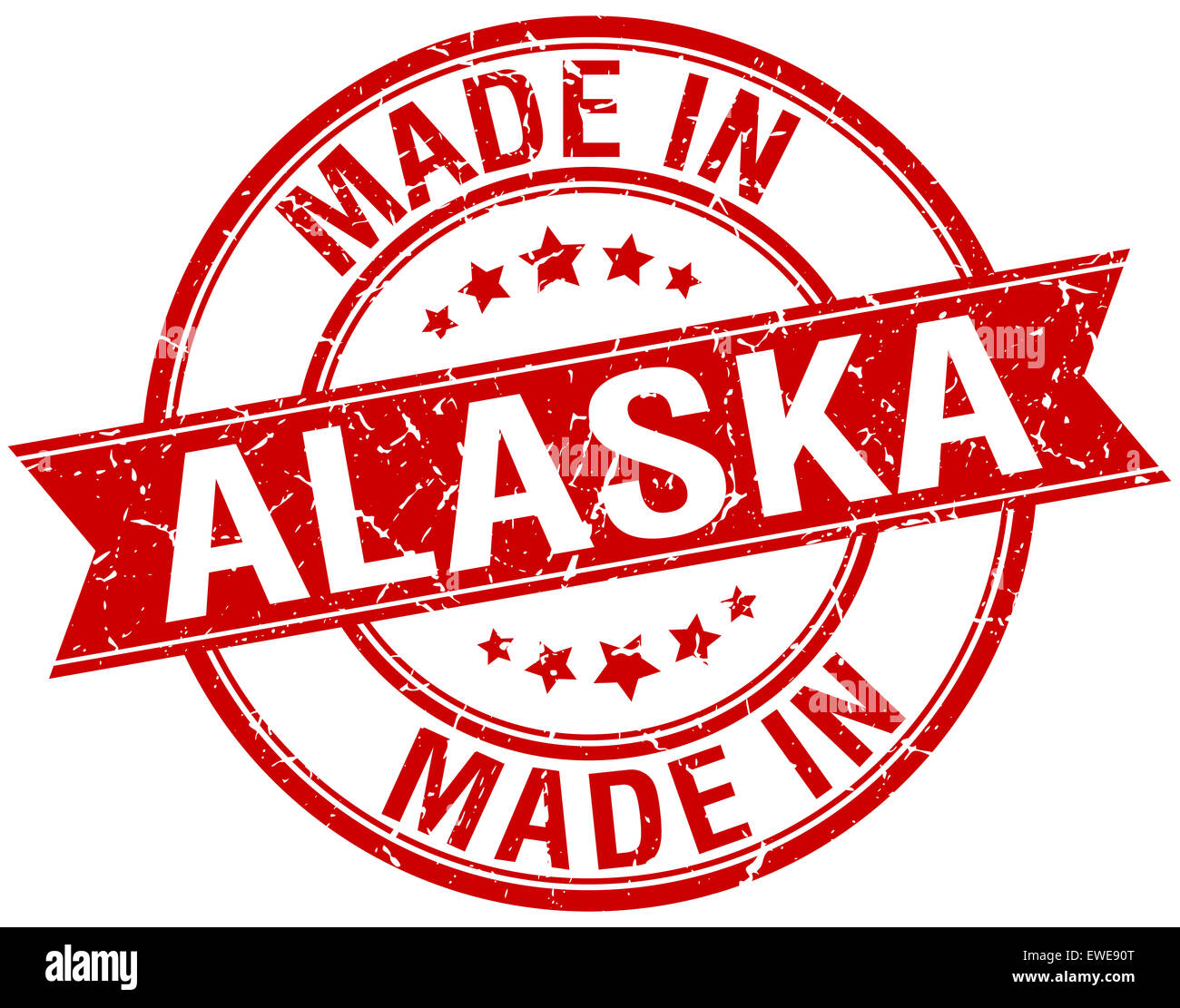 made in Alaska red round vintage stamp Stock Photo - Alamy