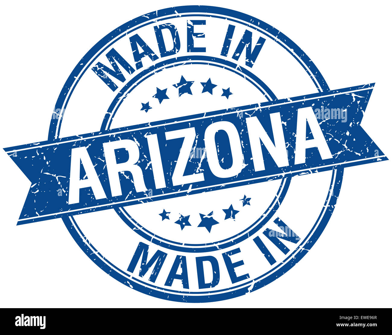 made in Arizona blue round vintage stamp Stock Photo - Alamy