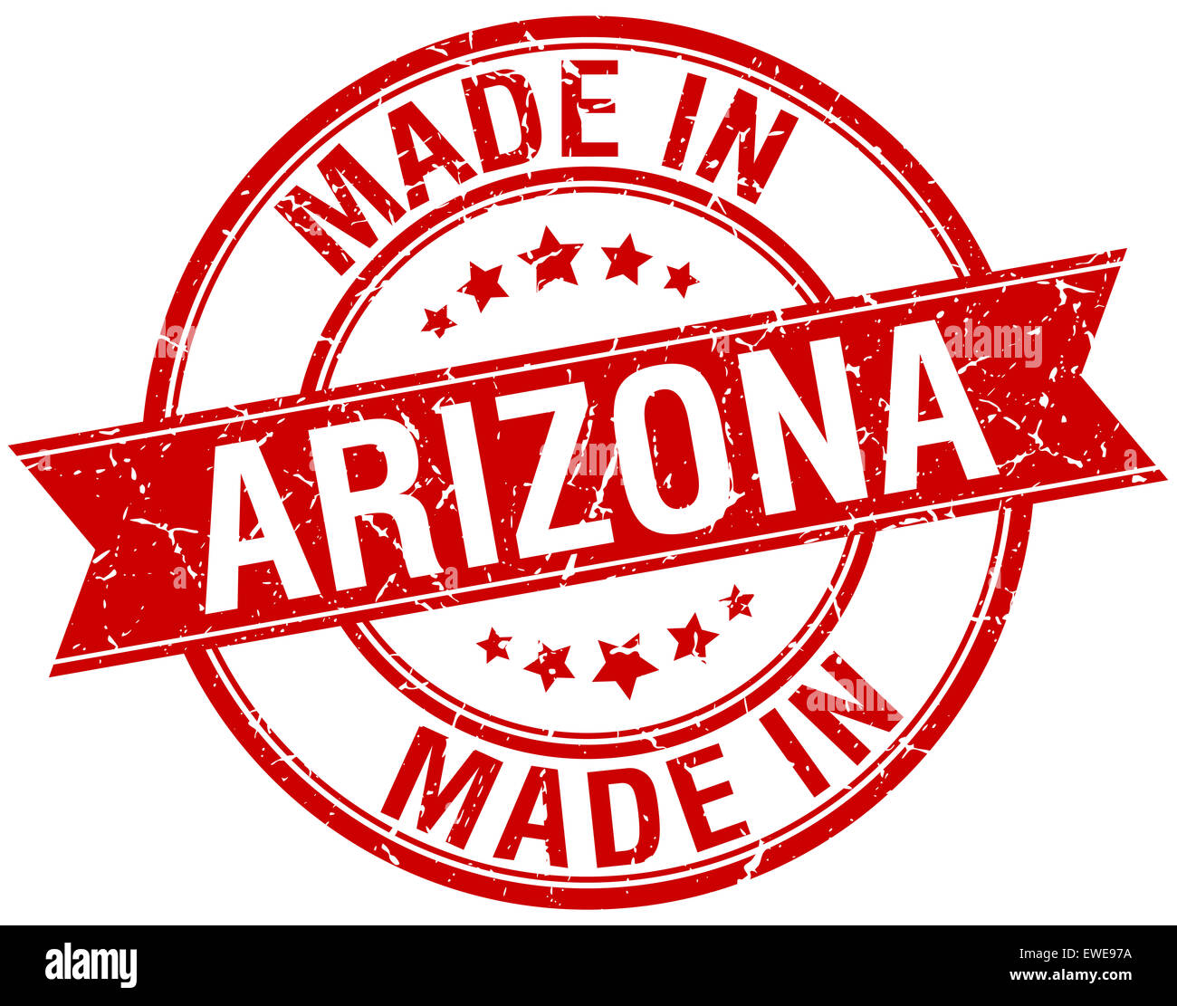 made in Arizona red round vintage stamp Stock Photo - Alamy