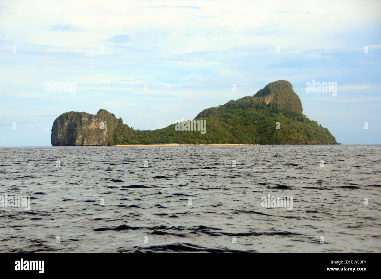 Helicopter island on sight Stock Photo - Alamy