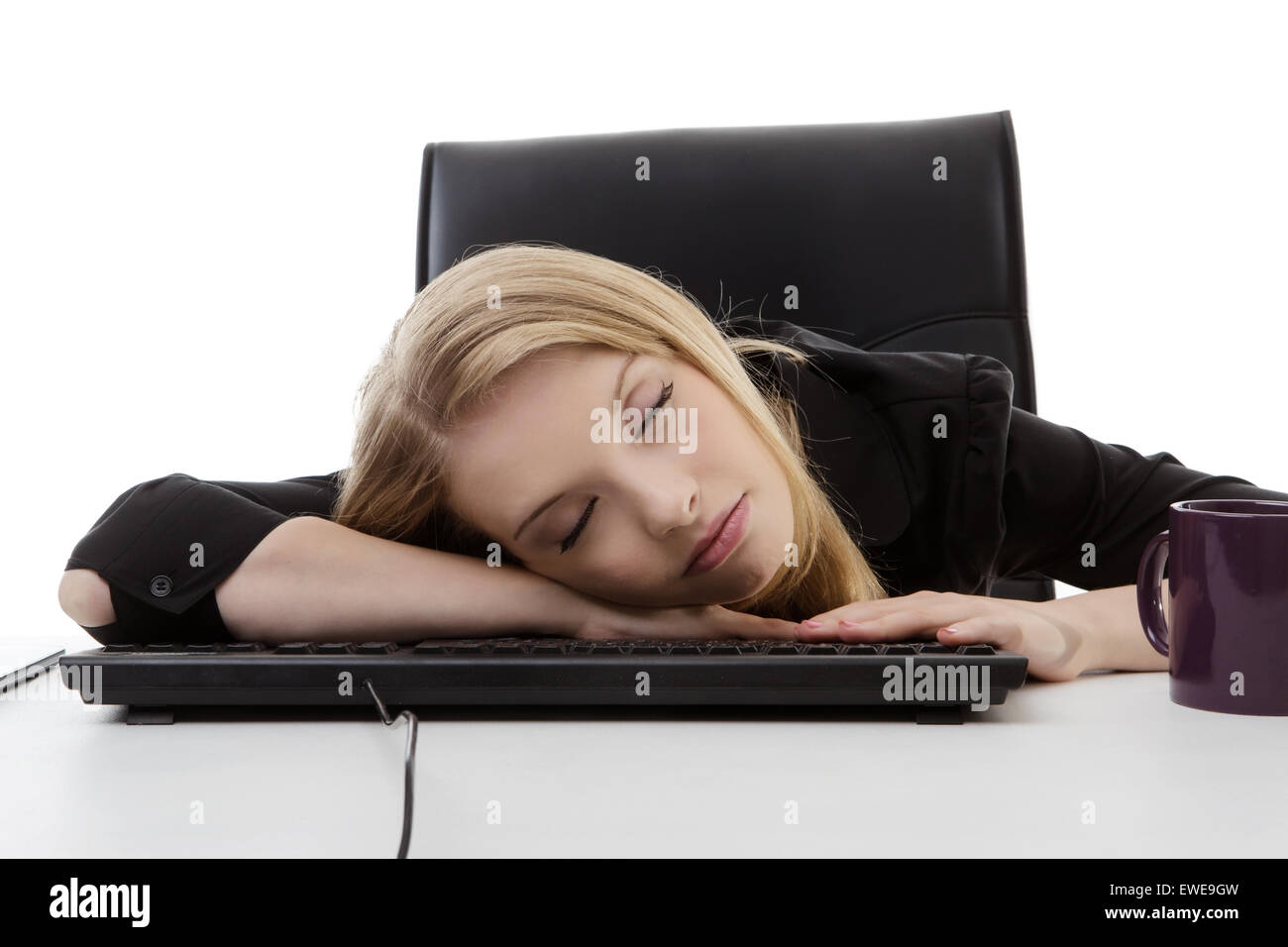 Girl napping on desk hi-res stock photography and images - Alamy