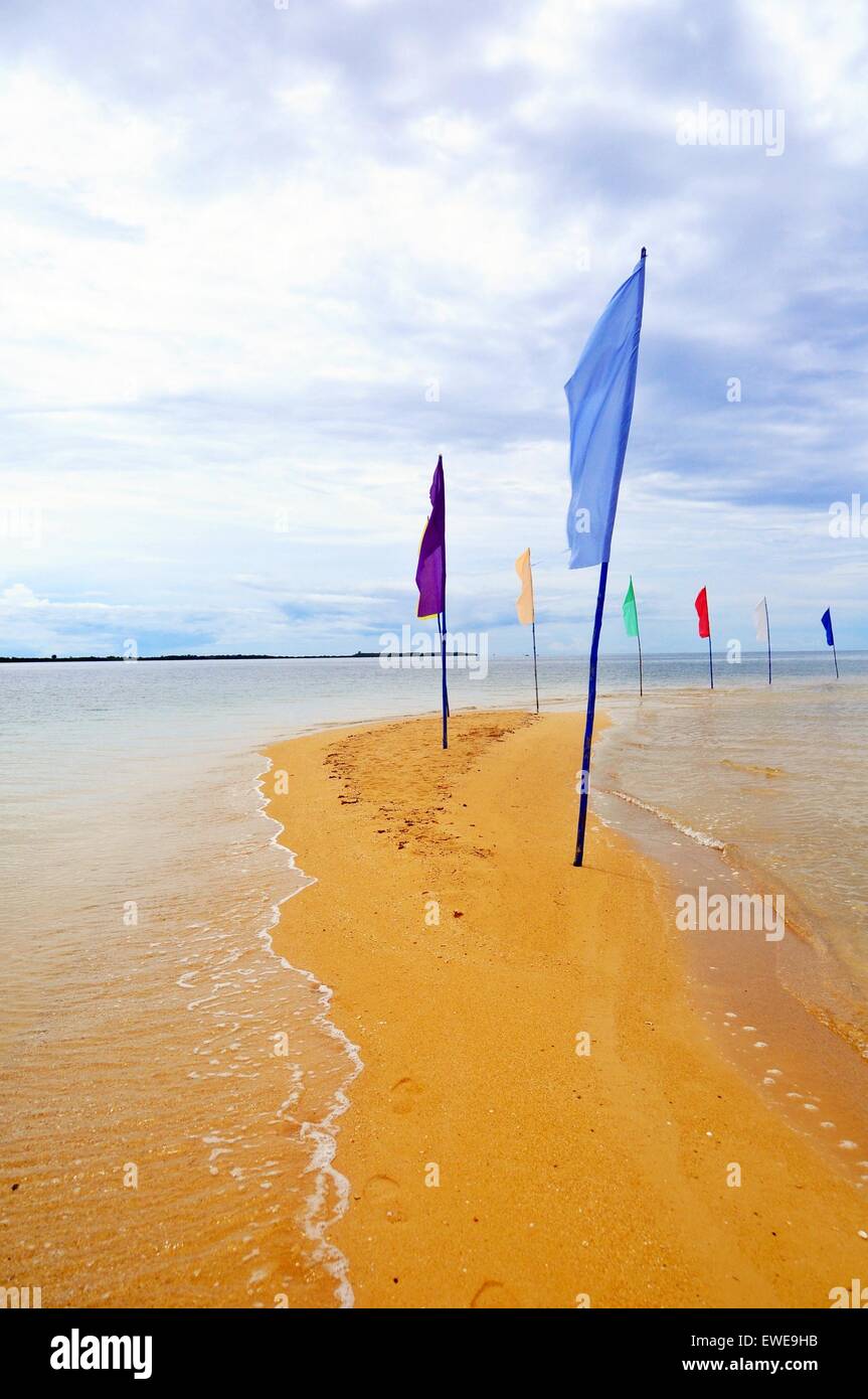 Of flags and twin beaches Stock Photo - Alamy