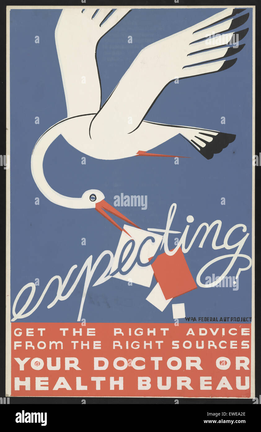 Work Projects Administration (WPA) poster for infant health related ...