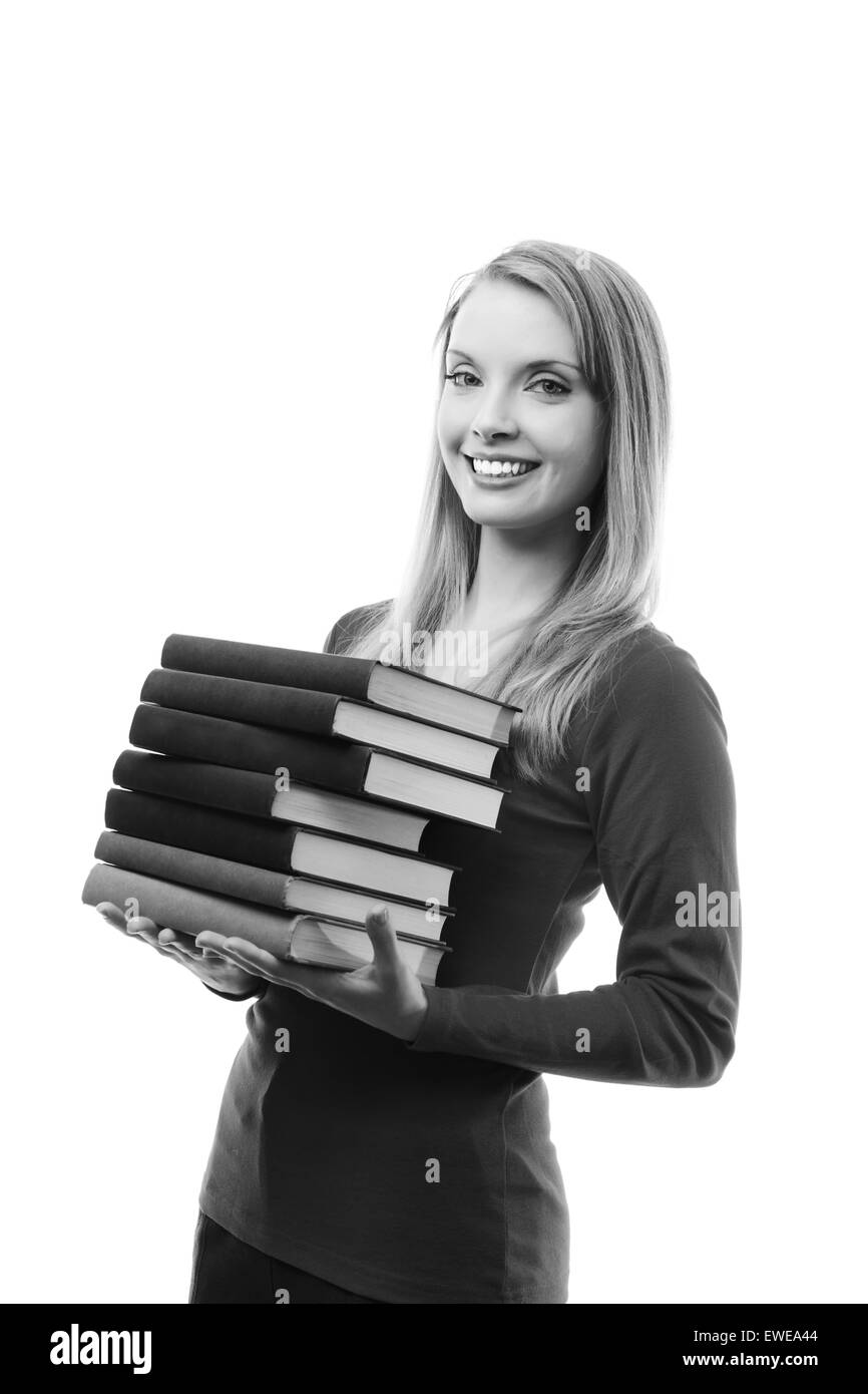 Young woman lady holding Black and White Stock Photos & Images - Alamy