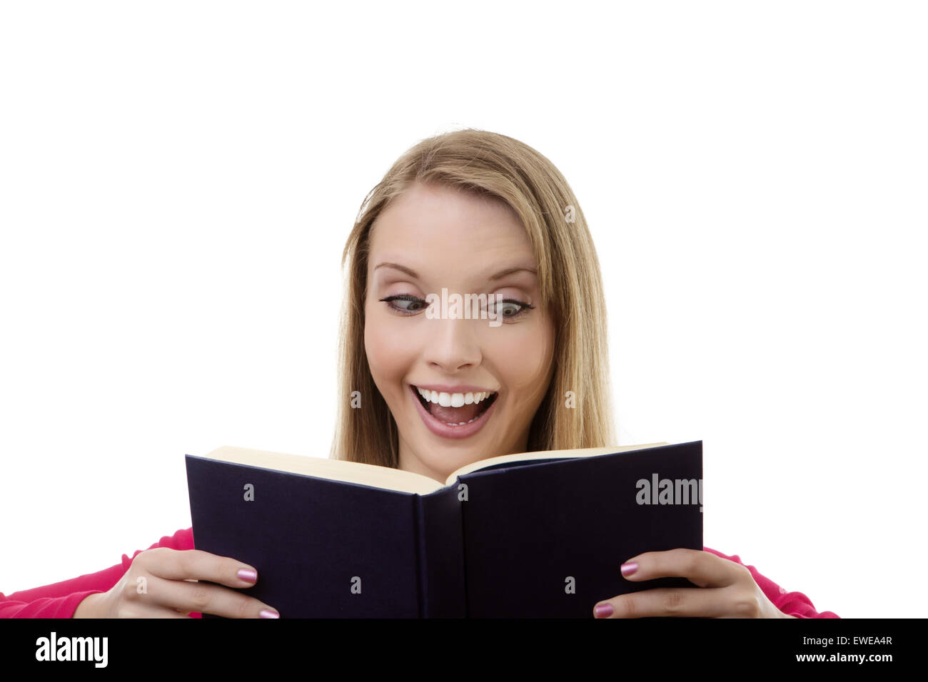 woman reading a hard back book Stock Photo - Alamy