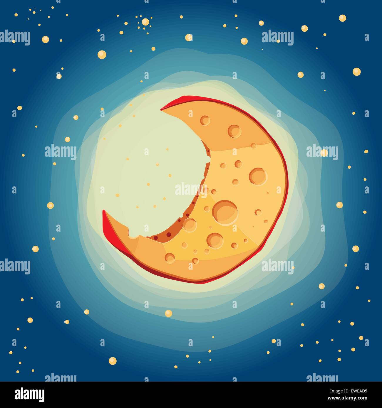 Half cheese moon Stock Vector Images - Alamy