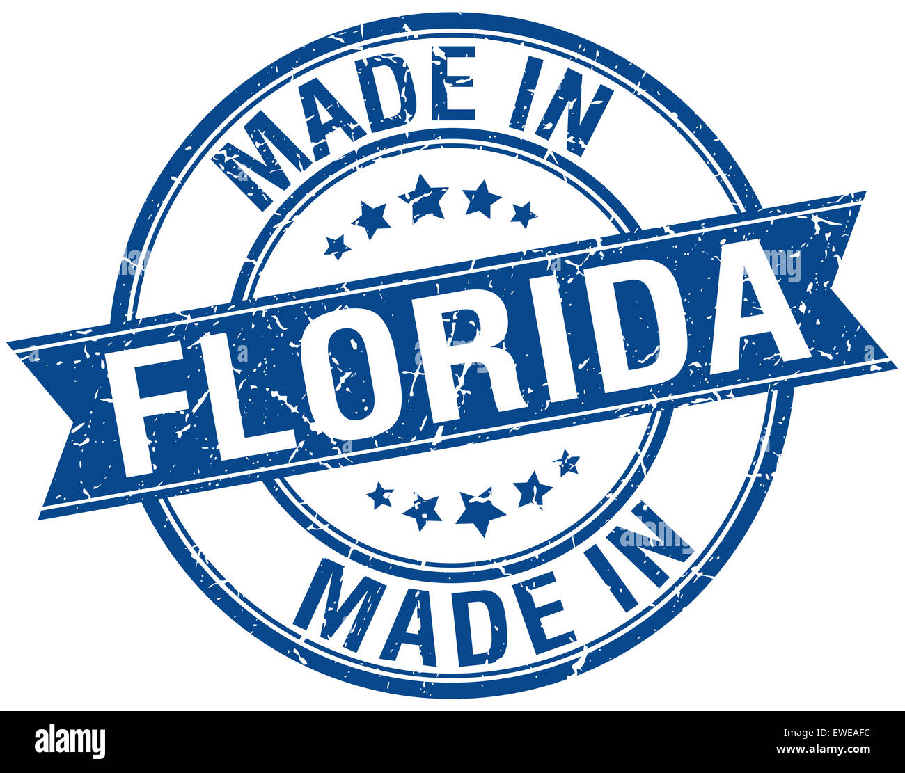 made in Florida blue round vintage stamp Stock Photo - Alamy