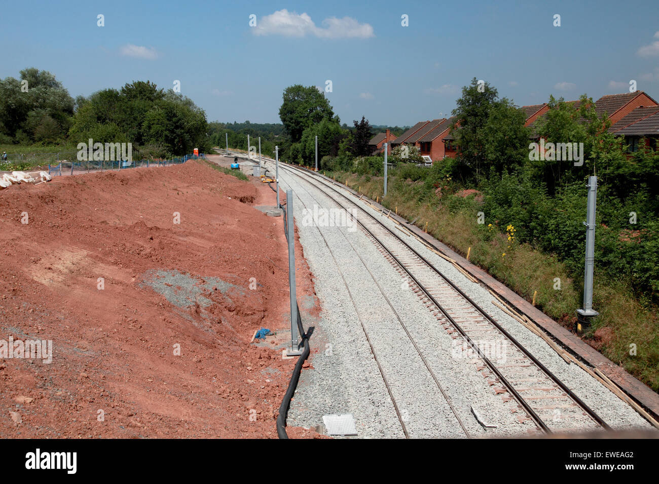 New track being laid at Alvechurch station creating a passing loop line ...