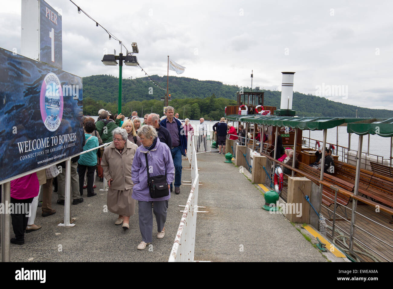 Lake Windermere Cumbria 24th June 2015 .UK Weather Ovecast day on Lake ...
