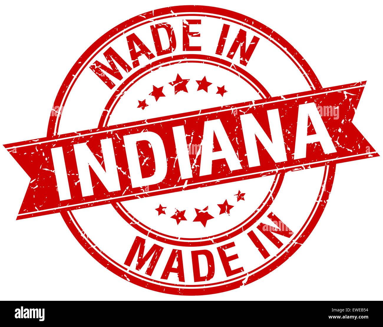 made in Indiana red round vintage stamp Stock Photo - Alamy
