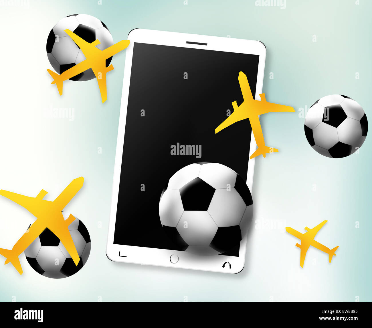 Planes Soccer Balls Phone Screen Stock Photo - Alamy