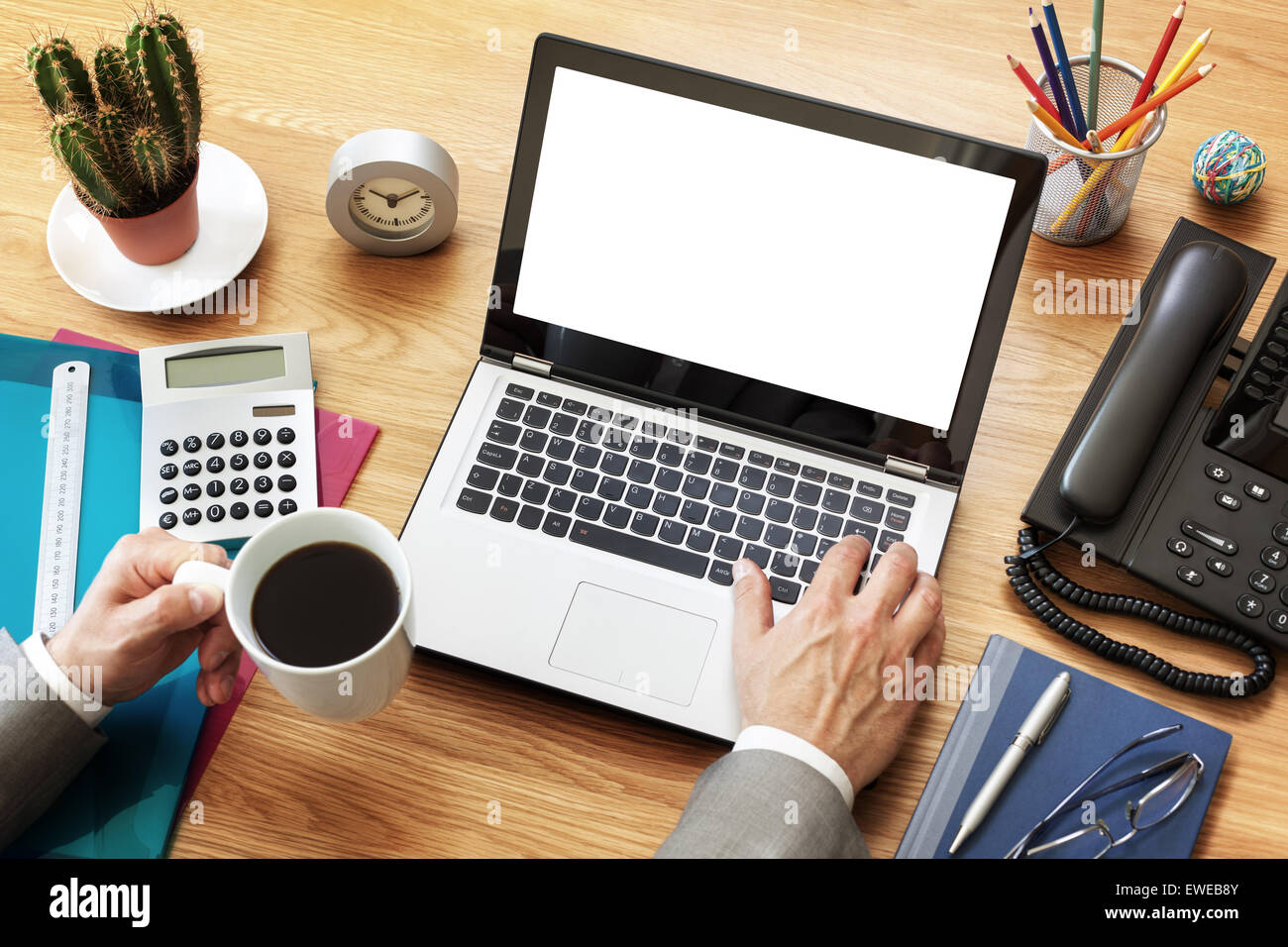 Laptop desk screen hi-res stock photography and images - Alamy