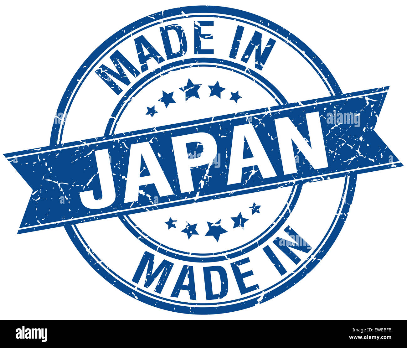 made in Japan blue round vintage stamp Stock Photo - Alamy