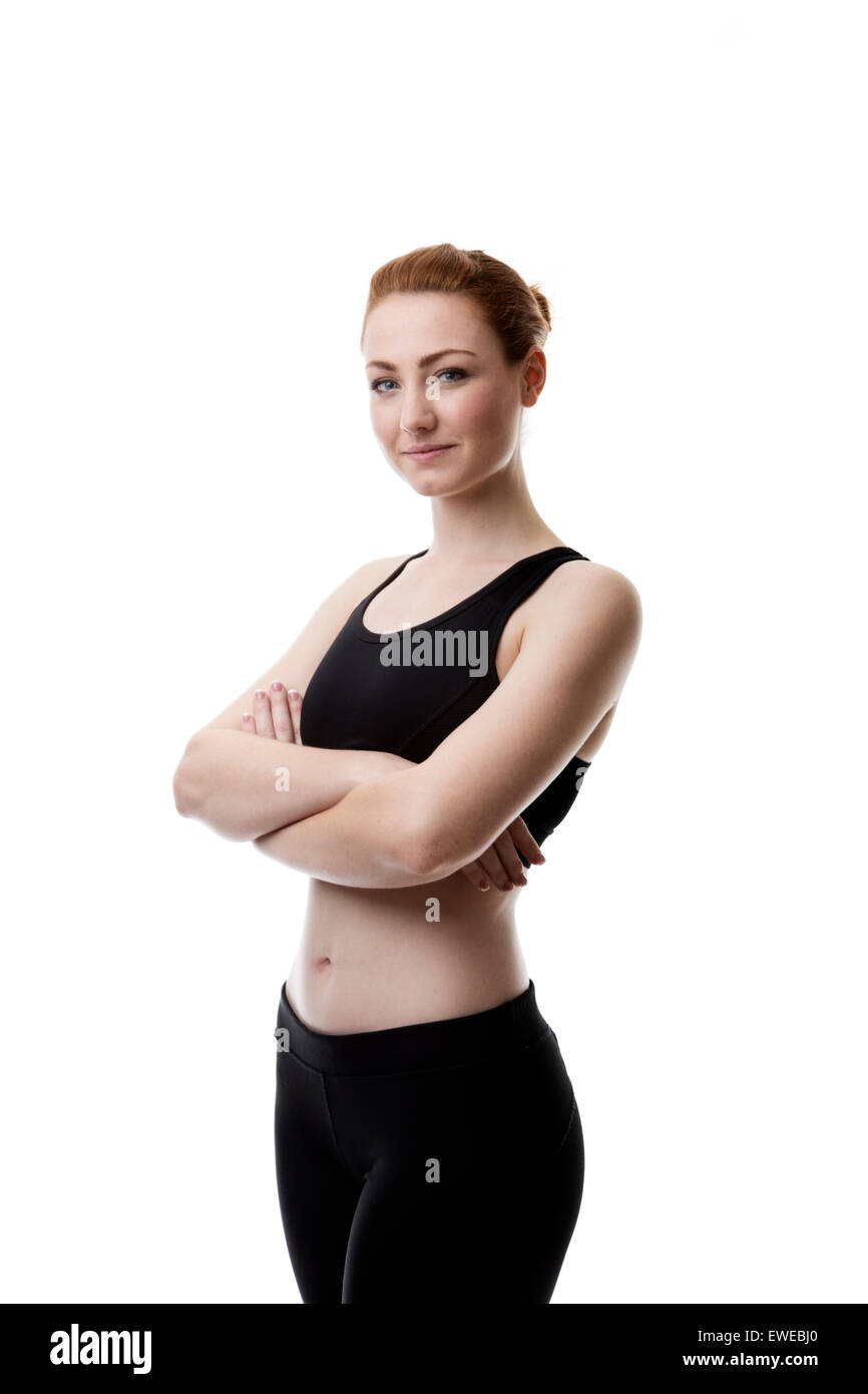 young woman wearing keep fit clothes ready for the gym Stock Photo - Alamy