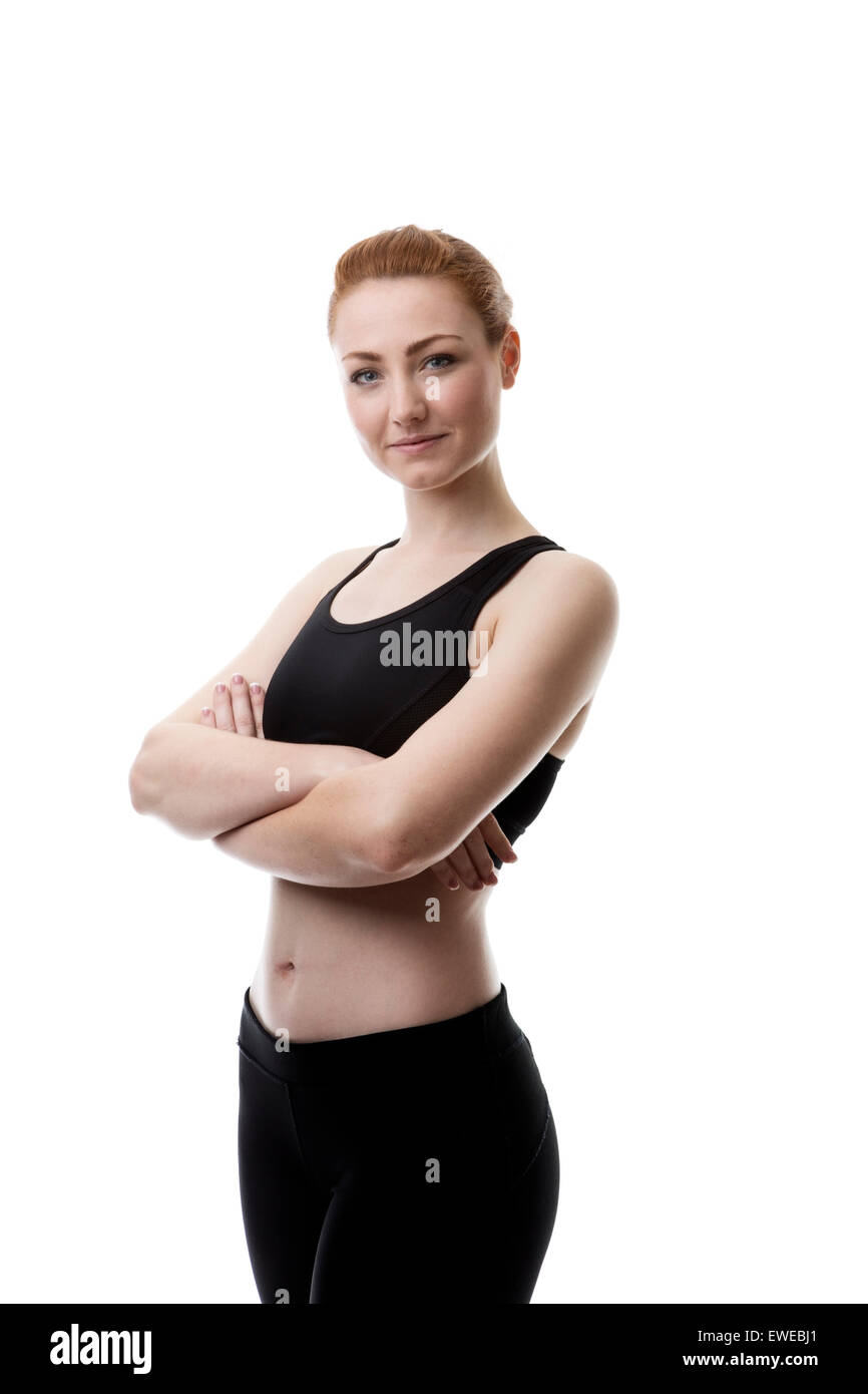 young woman wearing keep fit clothes ready for the gym Stock Photo - Alamy