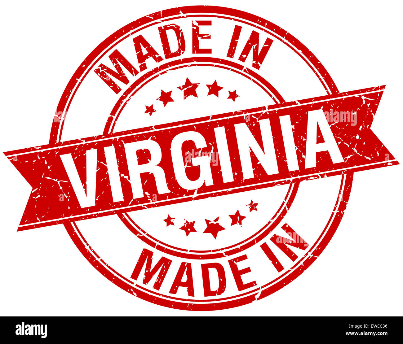 made in Virginia red round vintage stamp Stock Photo - Alamy