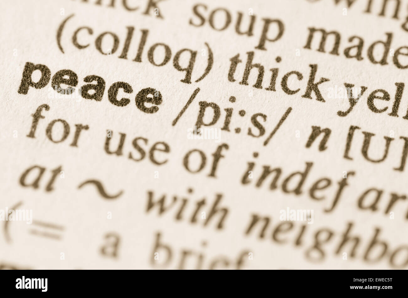 Peace word definition text hi-res stock photography and images - Alamy