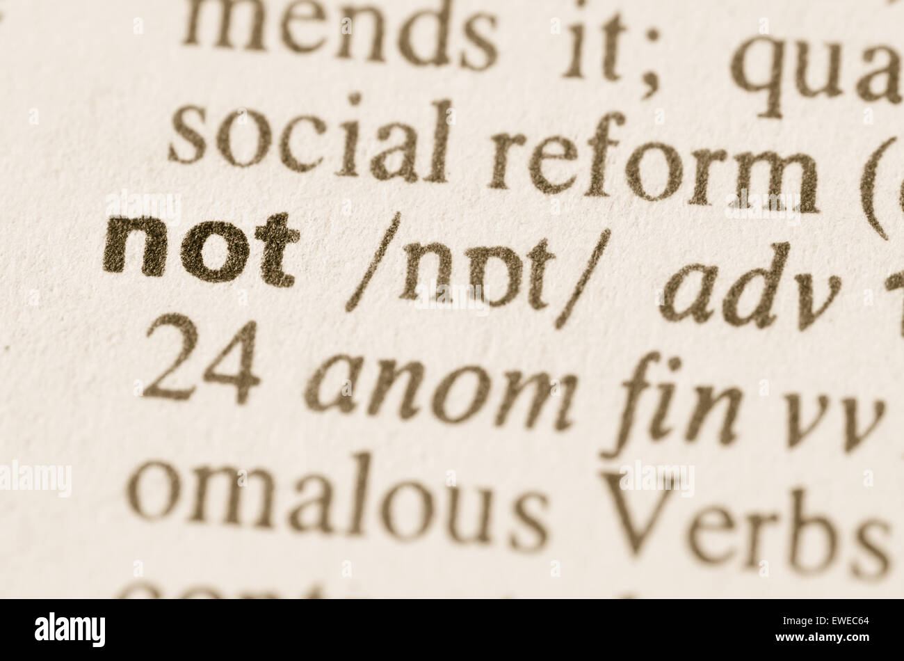 Definition of word not in dictionary Stock Photo - Alamy