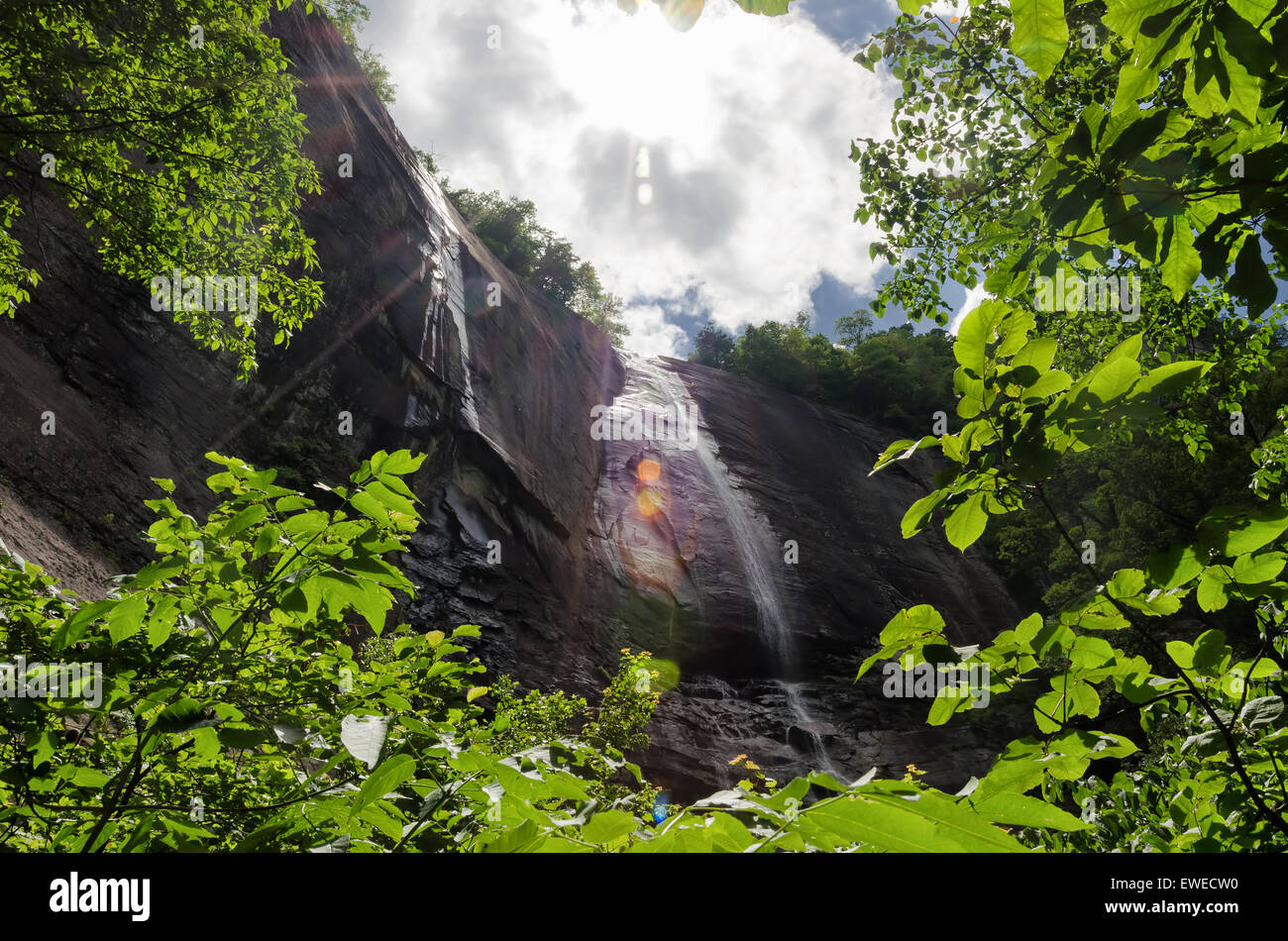 Hickory Nut Falls in Chimney Rock State Park, North Carolina, USA Stock ...