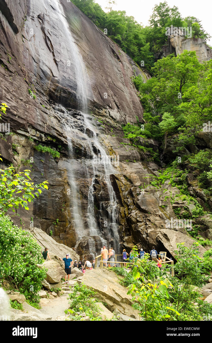 Hickory Nut Falls in Chimney Rock State Park, North Carolina, USA Stock ...
