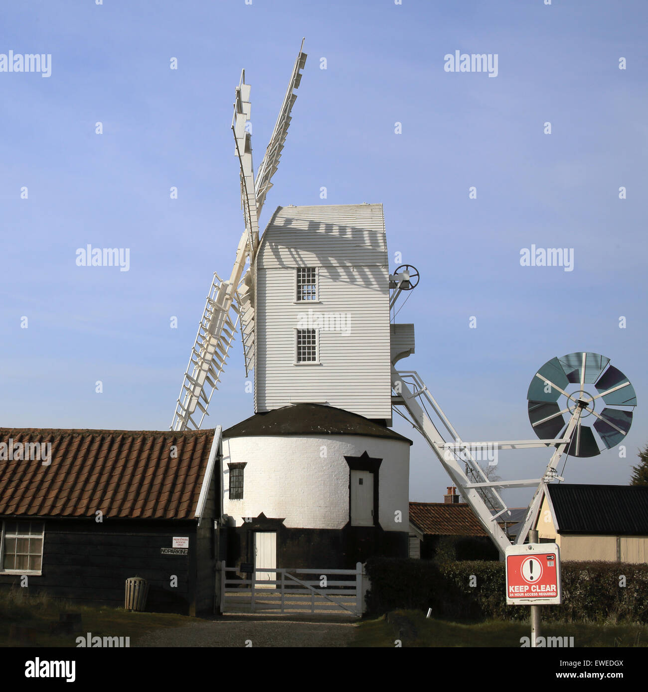 Saxtead Green Post Mill, windmill, Suffolk, England, UK Stock Photo - Alamy
