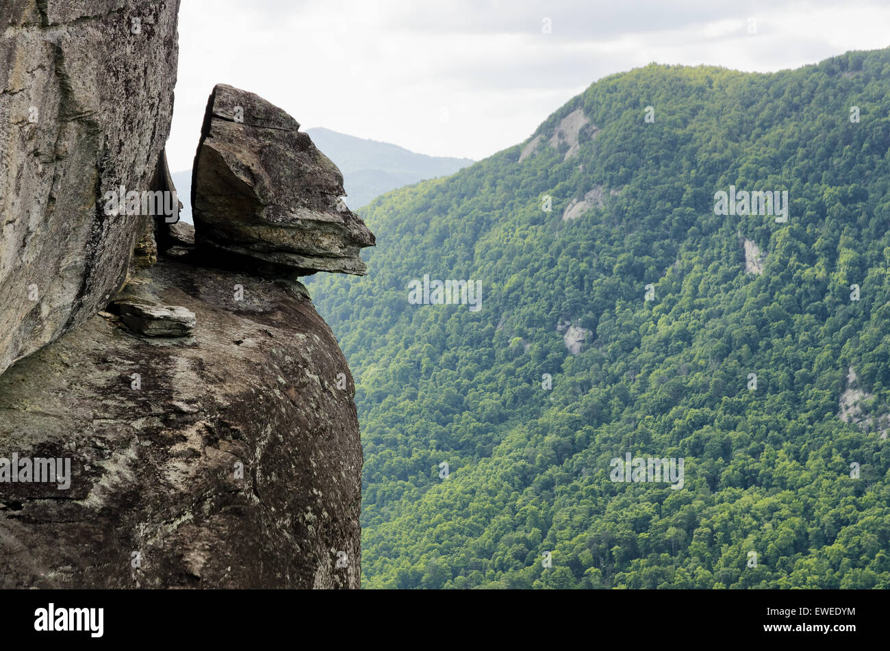 Devils head in chimney rock mountain state park, North Carolina, United ...