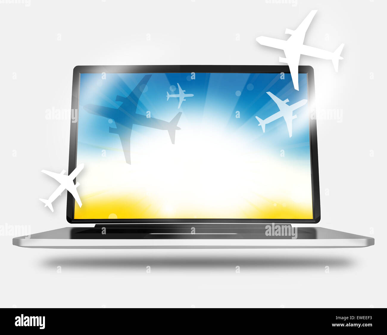 Booking Planes Laptop Stock Photo - Alamy