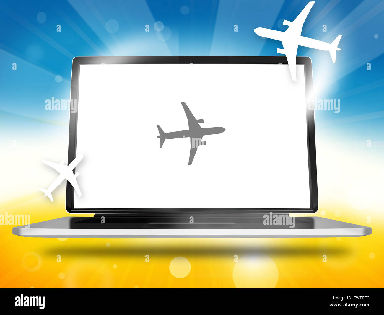 Booking Planes Laptop Stock Photo - Alamy