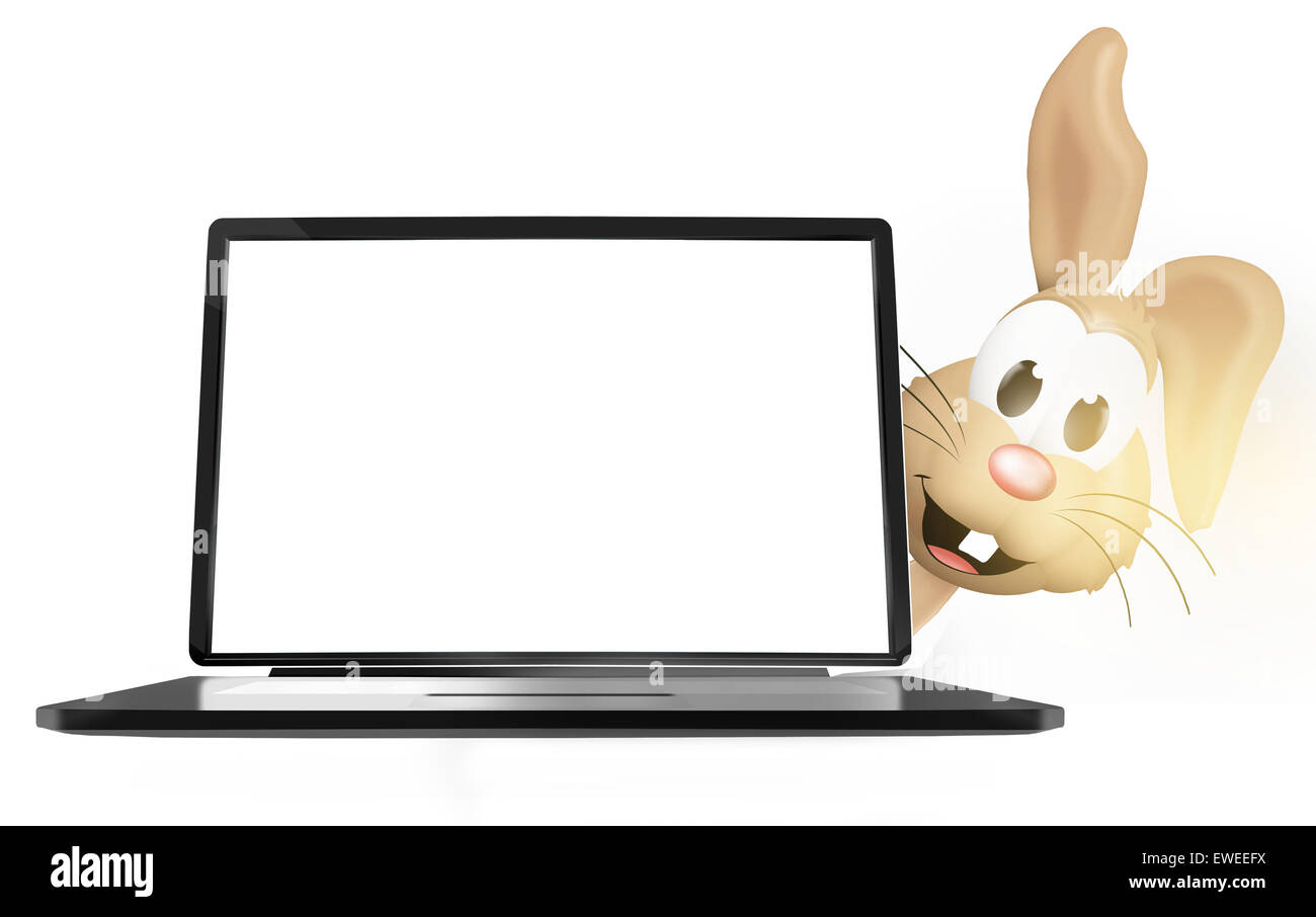 Easter Bunny laptop Stock Photo - Alamy