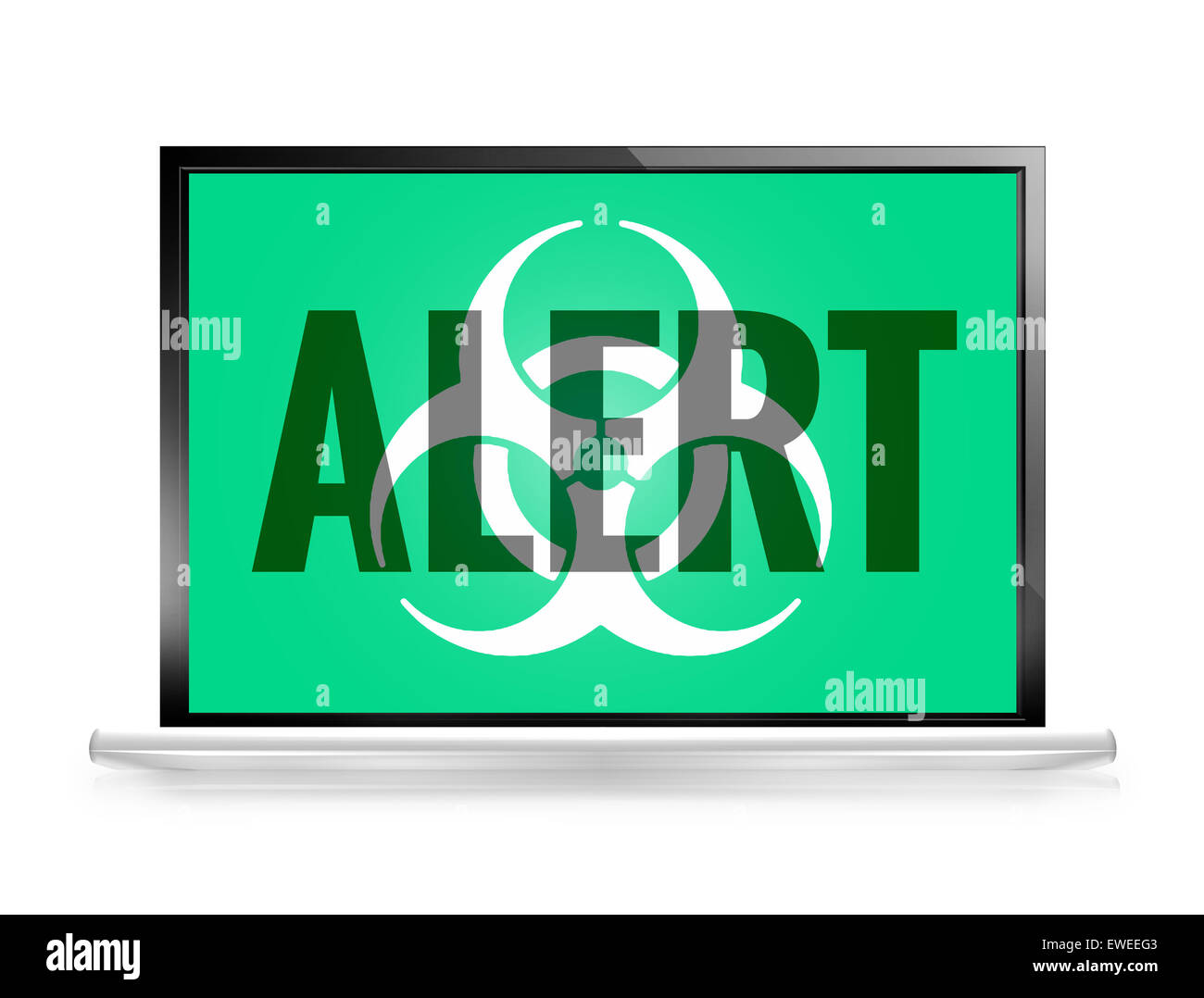 Alert computer screen Biohazard Stock Photo - Alamy