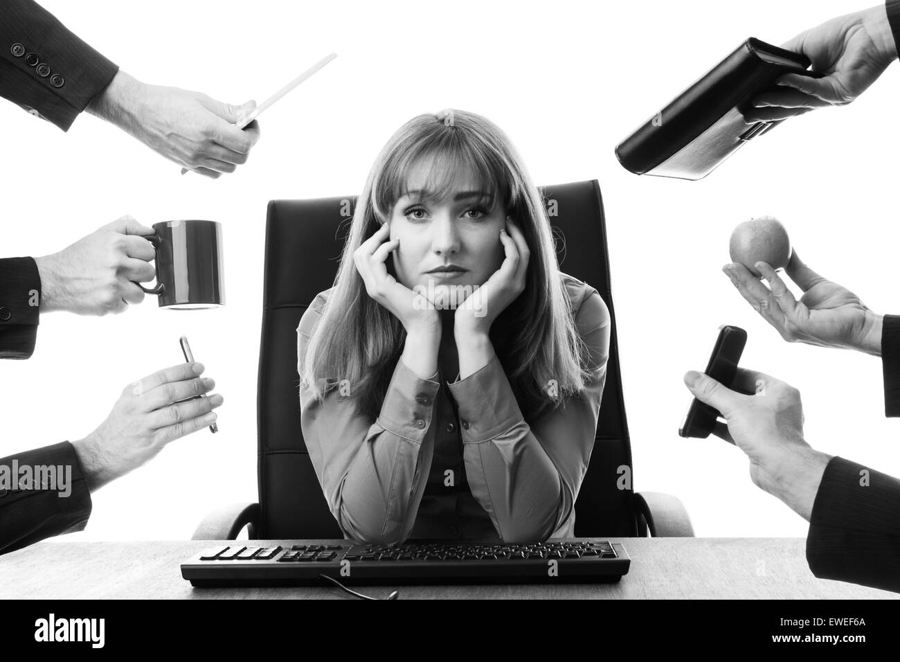 Overload overwhelmed Black and White Stock Photos & Images - Alamy