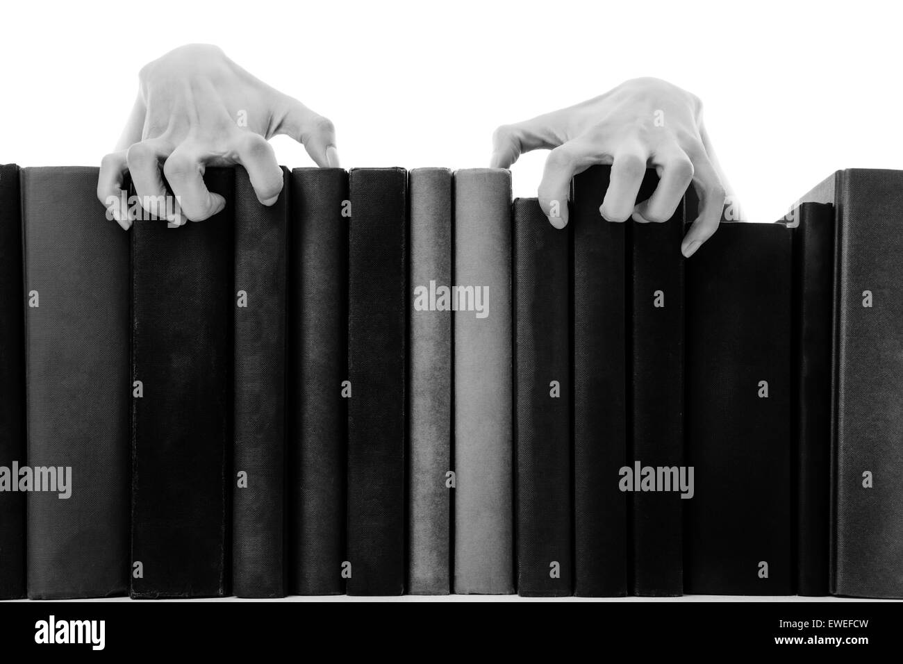 Bookshelf detail Black and White Stock Photos & Images - Alamy