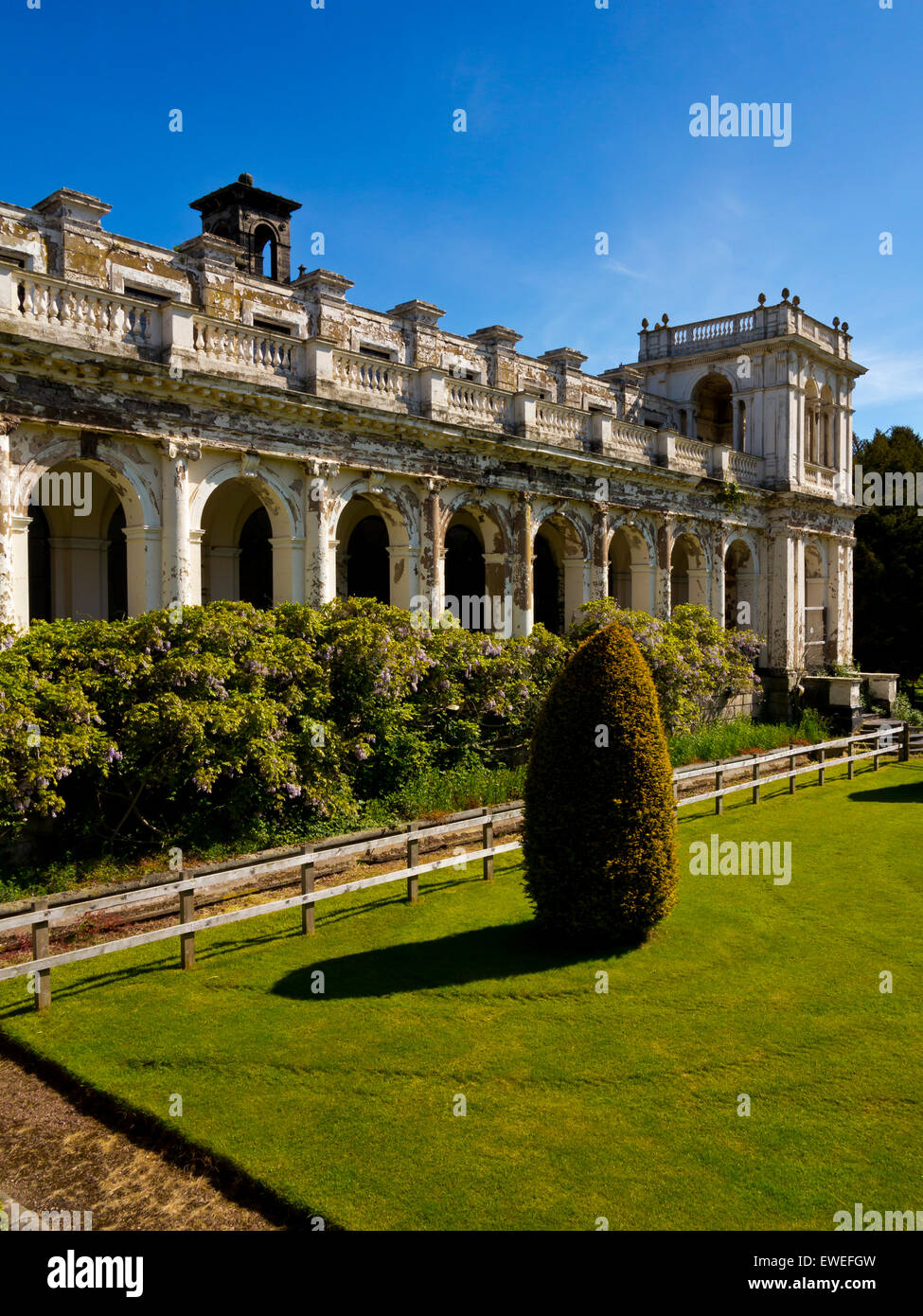 The remains of Trentham Hall an Italianate country house in the grounds ...