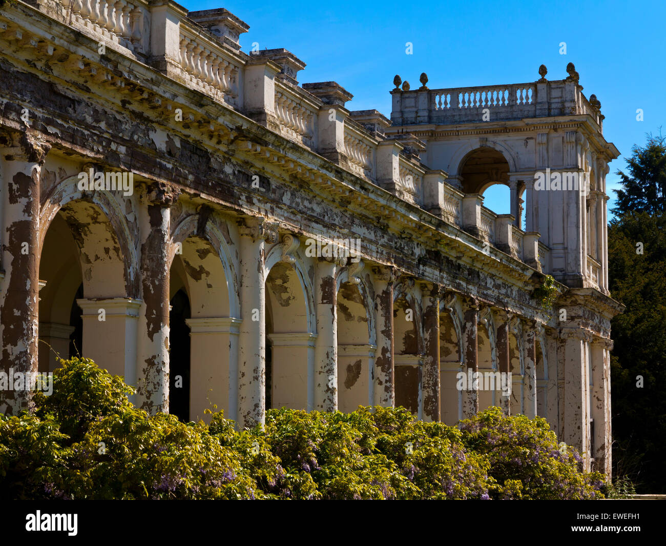 The remains of Trentham Hall an Italianate country house in the grounds ...