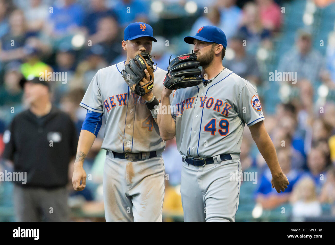 Milwaukee, WI, USA. 23rd June, 2015. New York Mets starting pitcher ...
